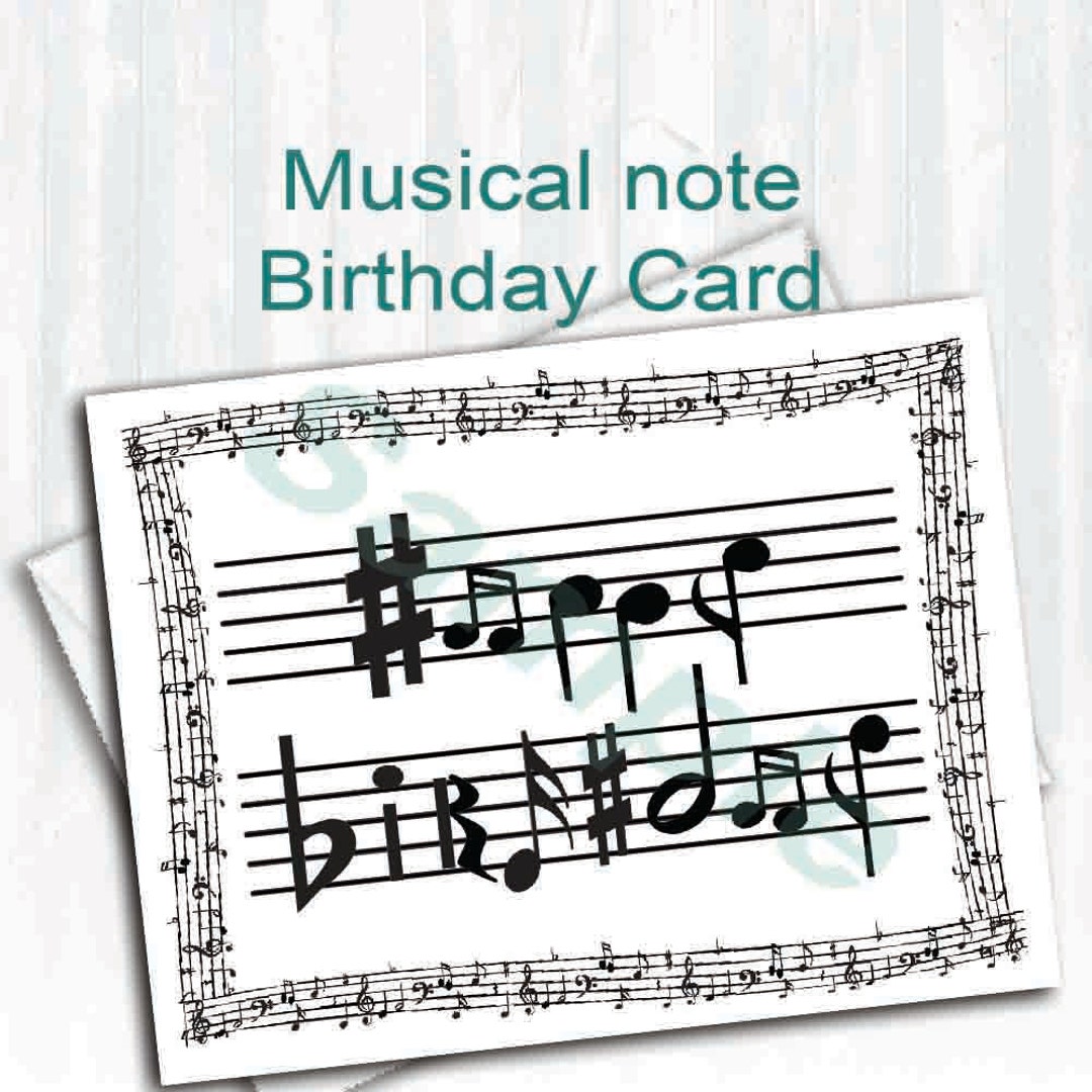 Sheet Music Birthday Card,digital Download,musical Notes, Happy ...