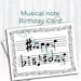 Sheet Music Birthday Card,digital Download,musical Notes, Happy ...