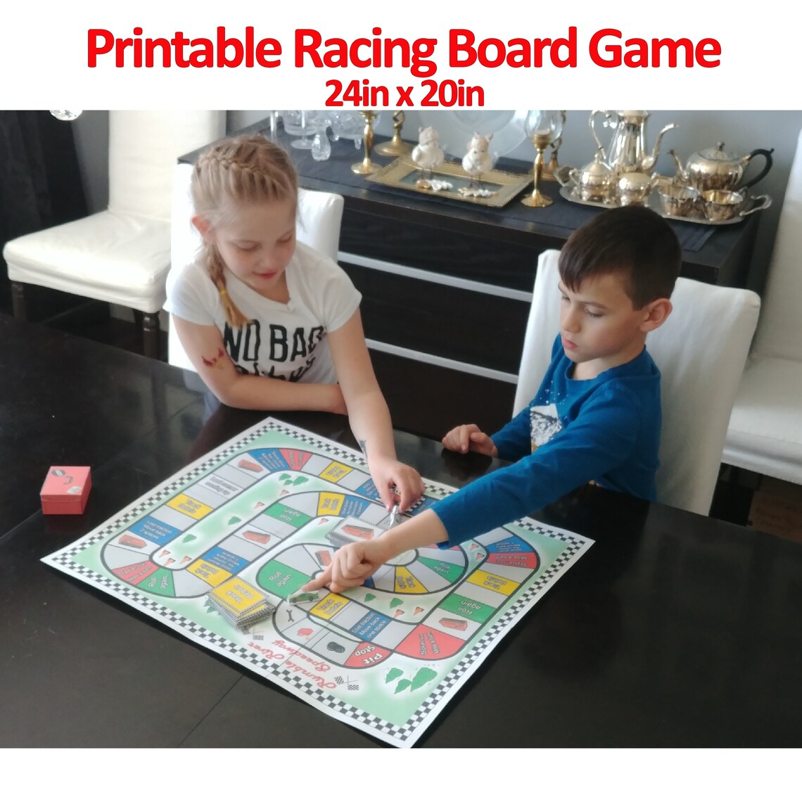 Race Car Printable Board Game Checkered Flag Party Supplies - Etsy