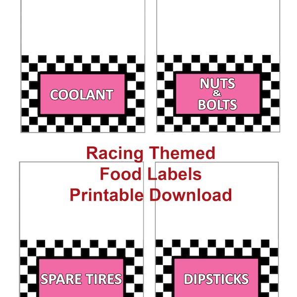 Checkered Flag Food Label - Etsy