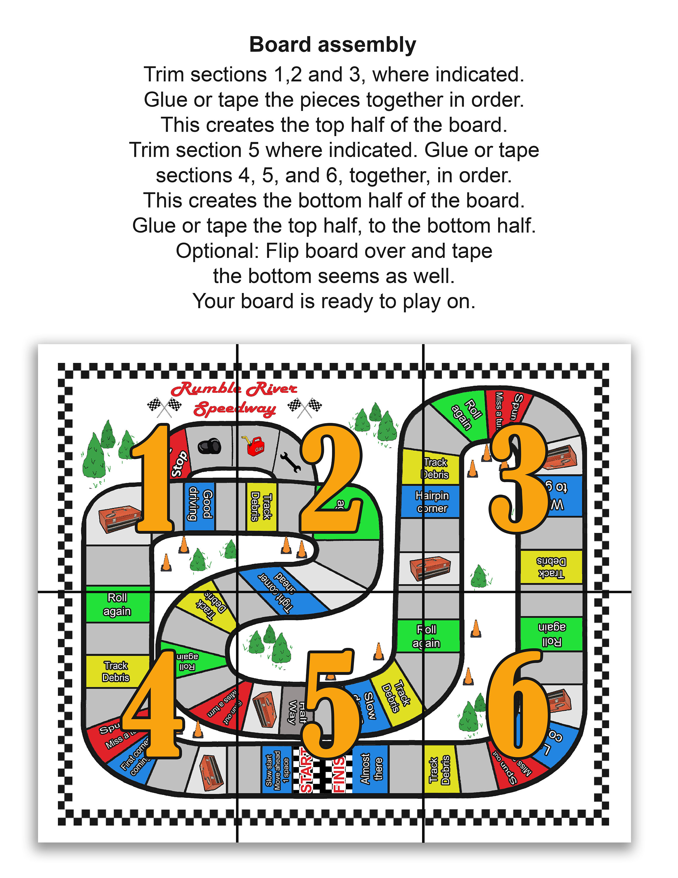 Race Car Printable Board Game Checkered Flag Party Supplies - Etsy