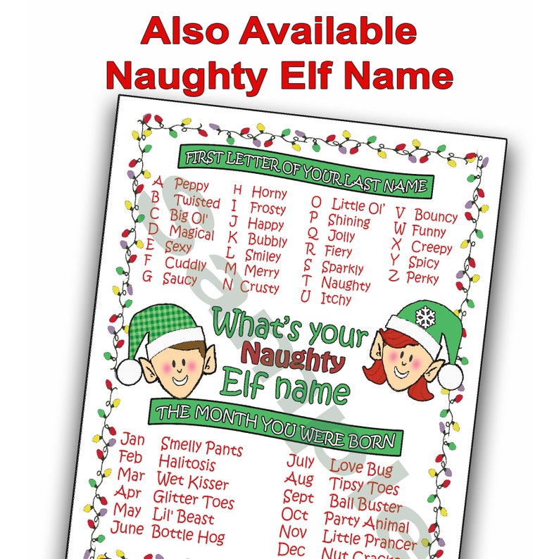 Elf Name Tags Printable