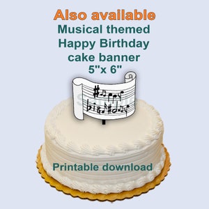 Sheet Music, Musical Note, 'happy Birthday' Banner, Printable Download ...