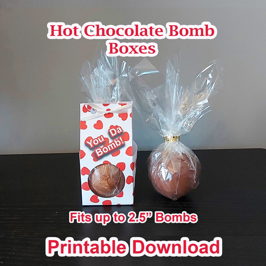 Hot Chocolate Bomb Boxes, Printable Download, Valentine's Day, Hearts ...