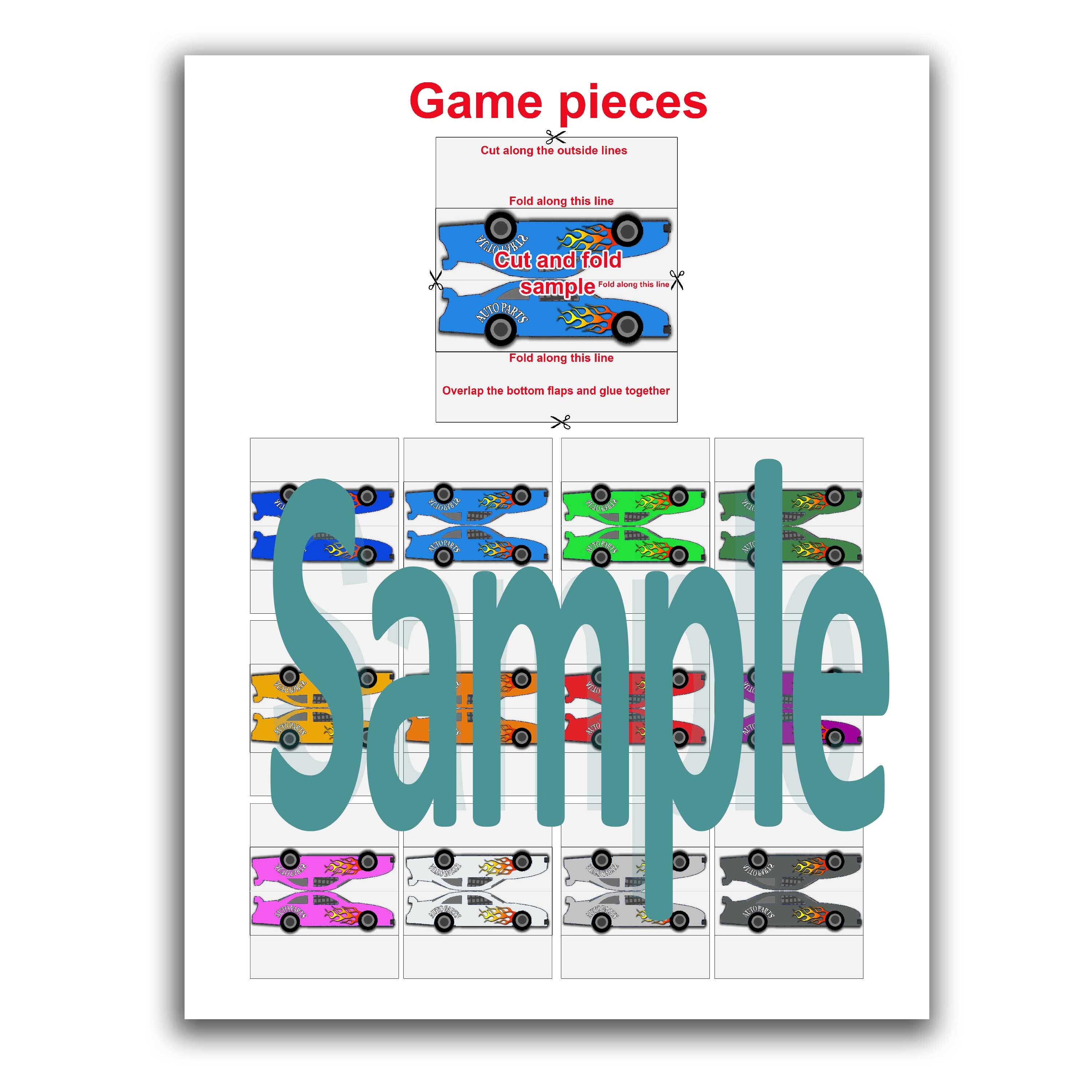Race Car Printable Board Game Checkered Flag Party Supplies - Etsy