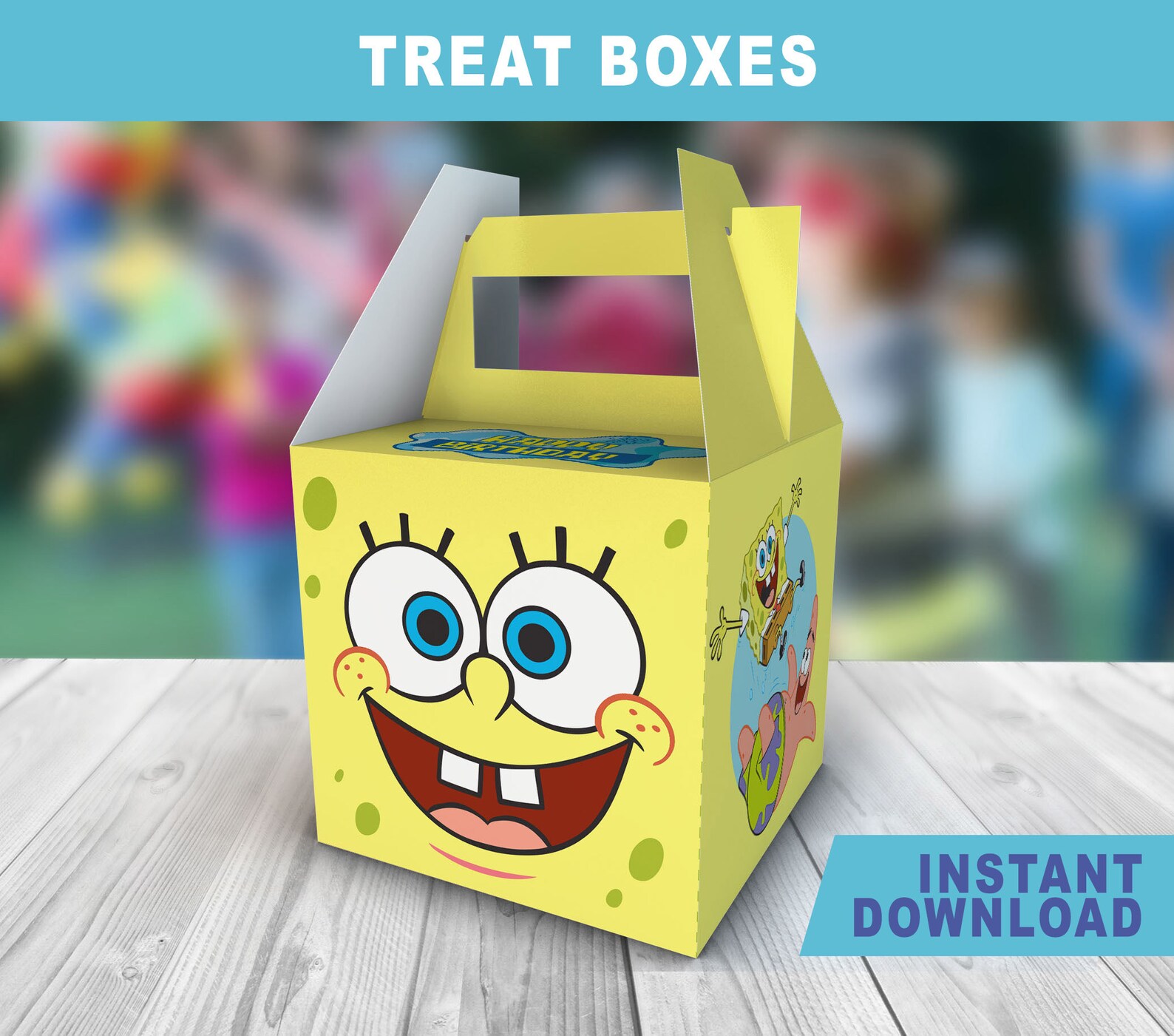 Sponge Bob Boxes Sponge Bob Party Printables Sponge Bob | Etsy