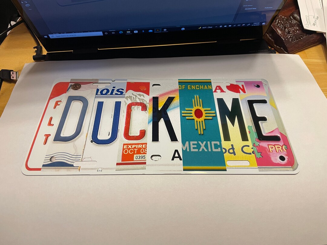 DUCK ME License Plate - Etsy