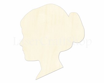 2 34 Girl Woman Head Wooden Cutout Shape | Etsy