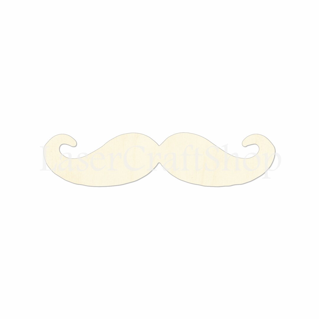 2" - 34" Mustache Wooden Cutout Shape, Silhouette, Gift Tags Ornaments ...