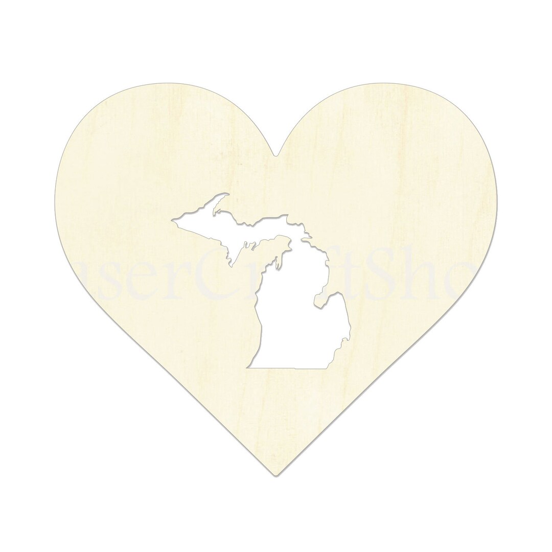 2" - 34" Michigan MI Wooden Cutout Shape, Silhouette, Gift Tags ...