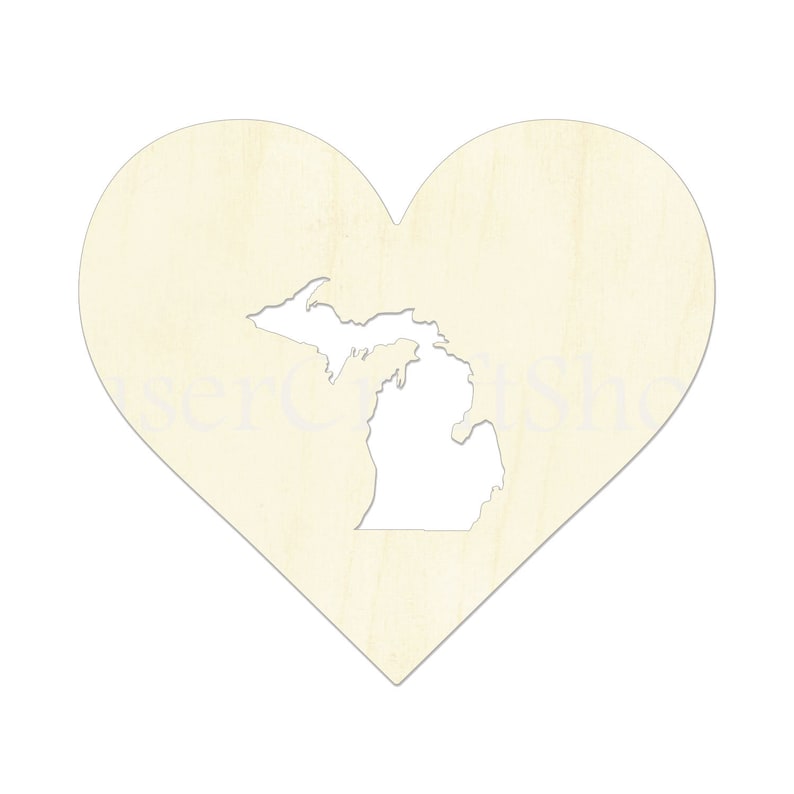 2" - 34" Michigan MI Wooden Cutout Shape, Silhouette, Gift Tags ...