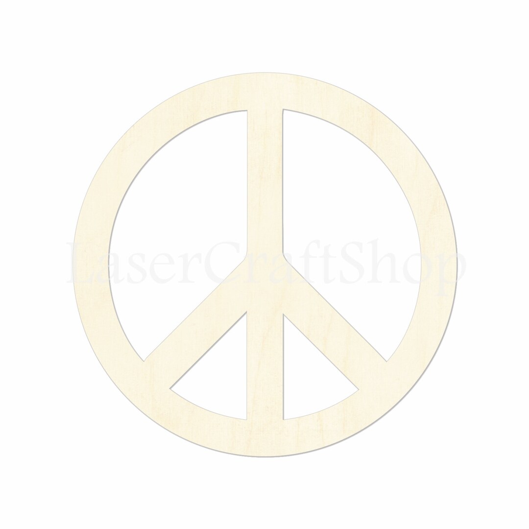 2" - 34" Peace Sign Wooden Cutout Shape, Silhouette, Gift Tags ...