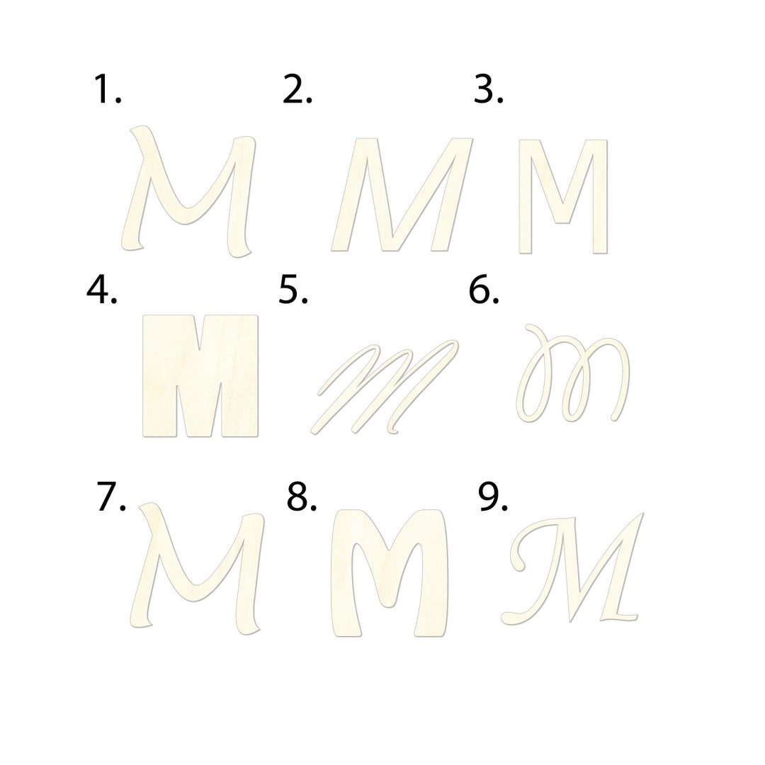 2" - 34" Wooden Letter “M” Room, Nursery, Wedding Decoration, Gift Tags ...