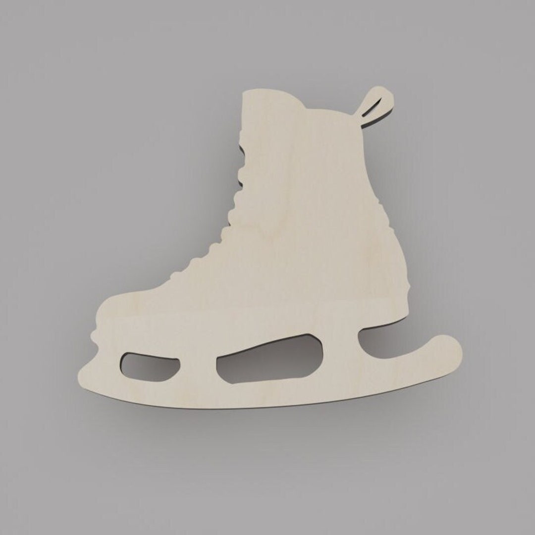 2" - 34" Ice Skate Wooden Cutout Shape, Silhouette, Gift Tags Ornaments ...