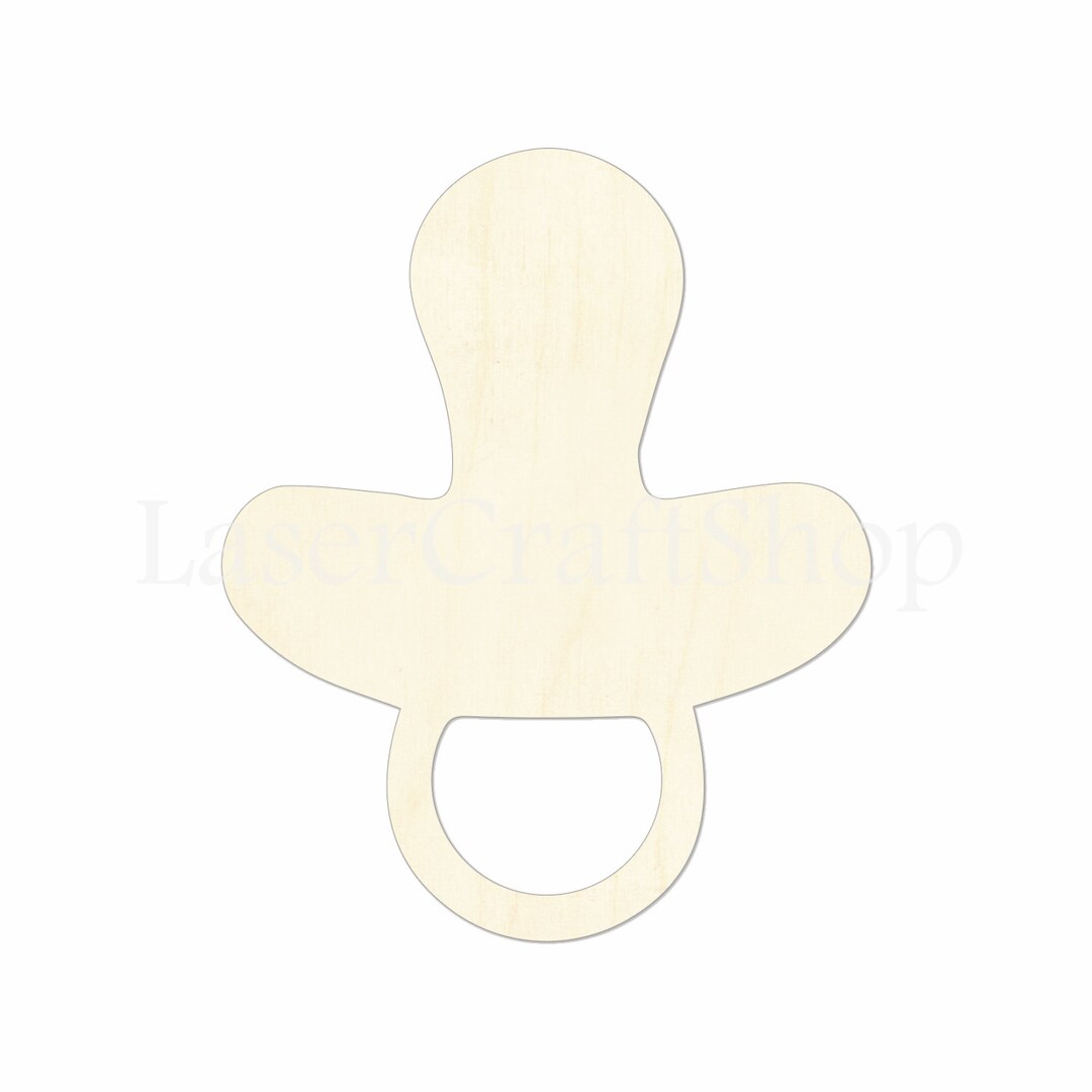2" - 34" Baby Pacifier Wooden Cutout Shape, Silhouette, Gift Tags ...