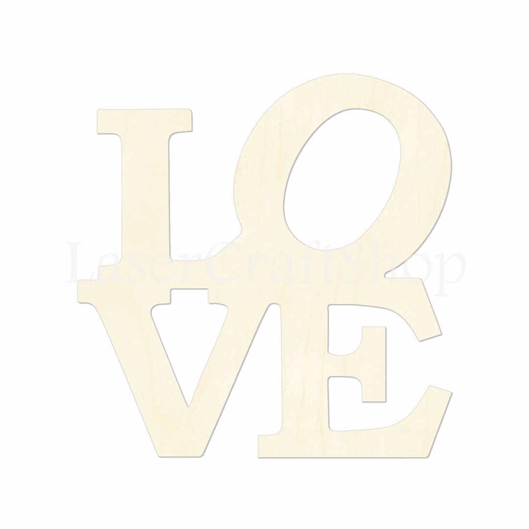 2" - 34" Love Sign Wooden Cutout Shape, Valentines Day, Silhouette ...