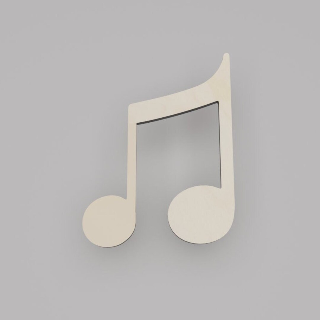 2" - 34" Music Note Wooden Cutout Shape, Silhouette, Gift Tags ...