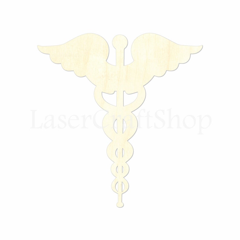 Caduceus Medical Doctor MD Symbol Wooden Cutout Shape, Silhouette, Gift ...