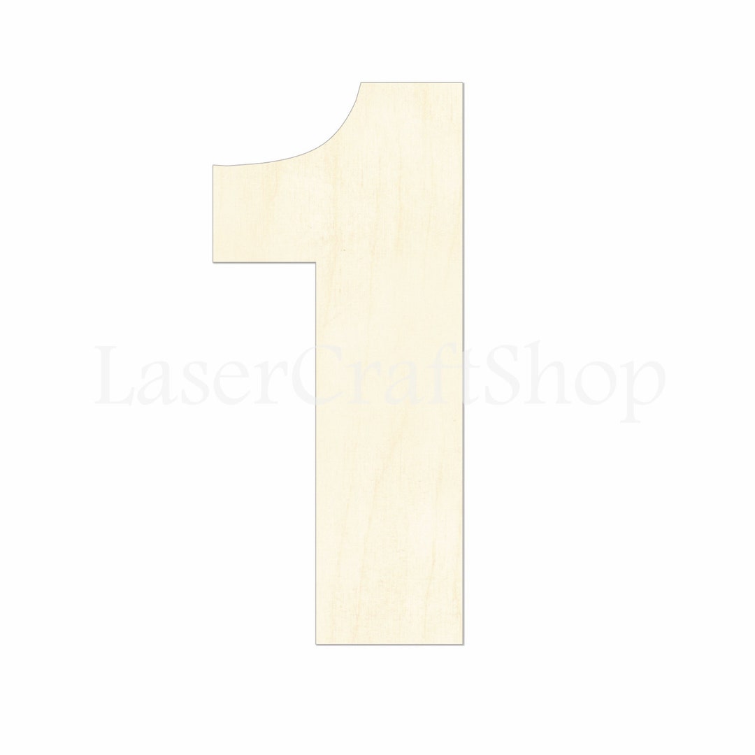 2" - 34" Wooden Number 1, Wood Number, # 1, Cutout Shape, Silhouette ...