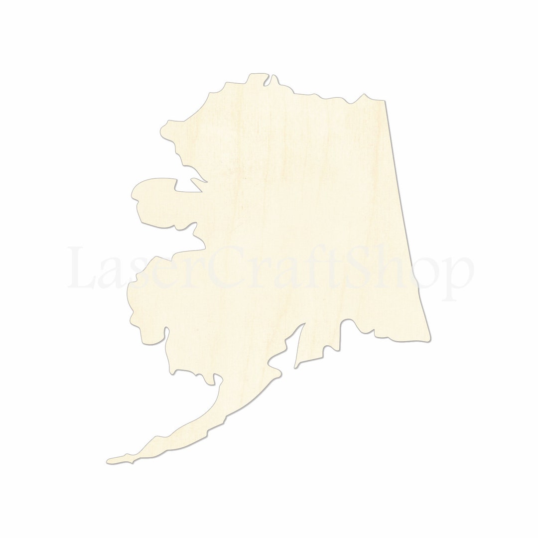2" - 34" Alaska , AK, State Wooden Cutout Shape, Silhouette, Gift Tags ...