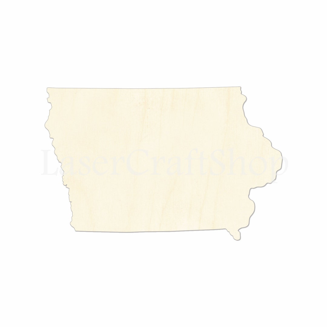 2" - 34" Iowa, IA State Wooden Cutout Shape, Silhouette, Gift Tags ...