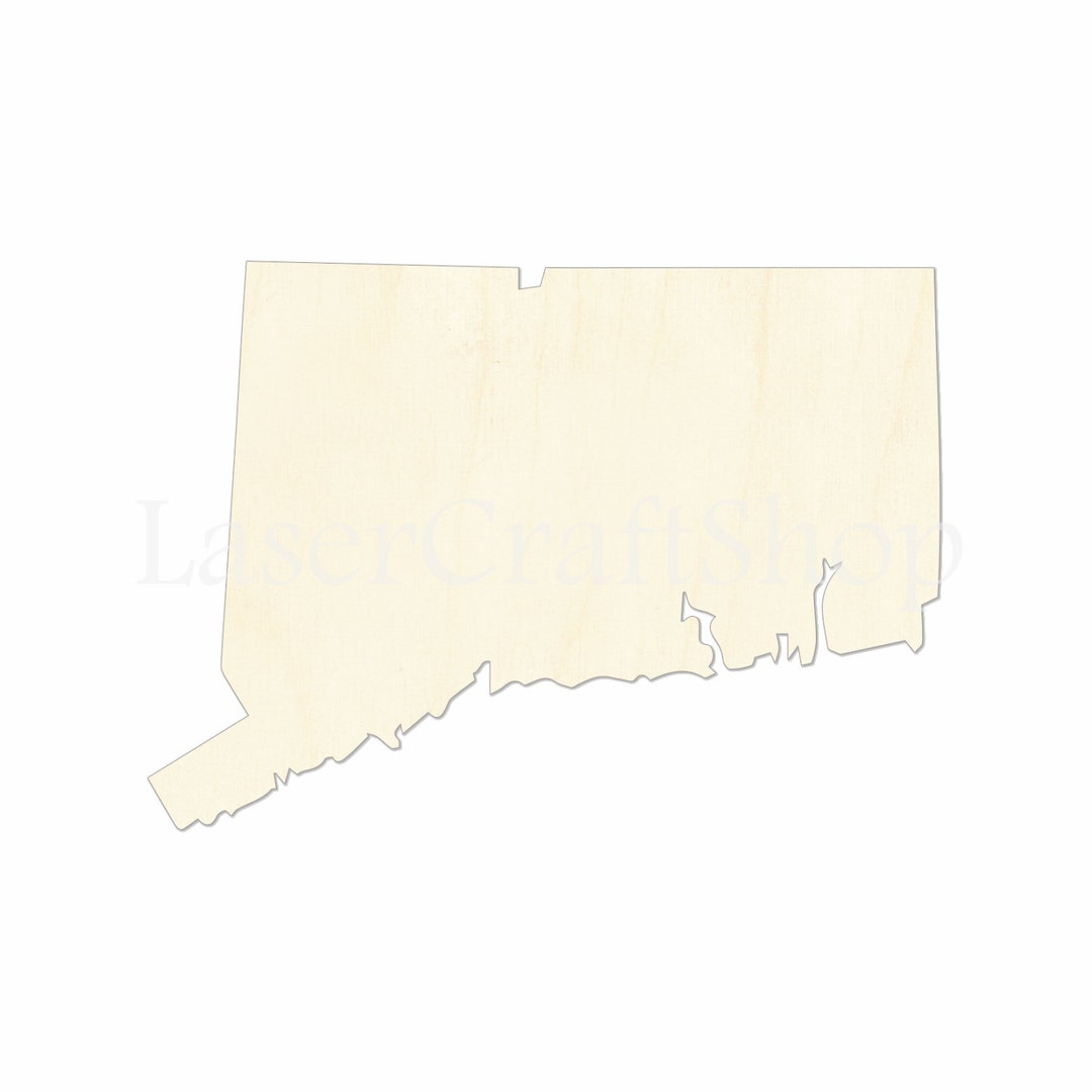 2" - 34" Connecticut , CT State Wooden Cutout Shape, Silhouette, Gift ...