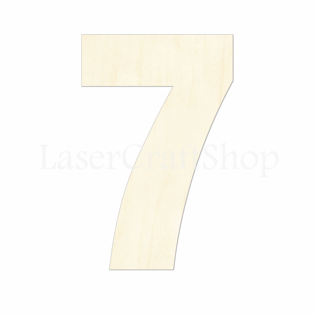 2" - 34" Wooden Number 7, Wood Number, # 7, Cutout Shape, Silhouette ...