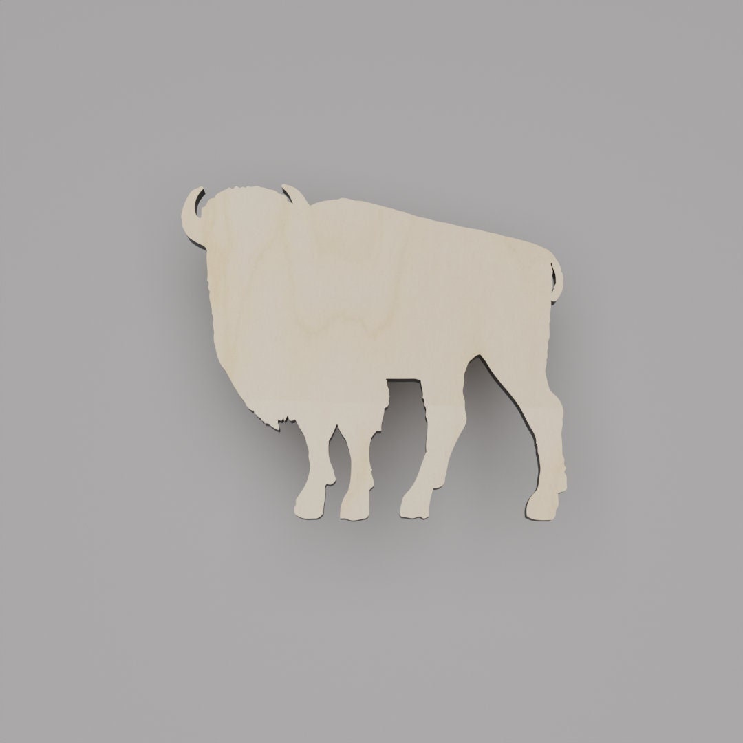 2" - 34" Bison Wooden Cutout Shape, Silhouette, Gift Tags Ornaments ...