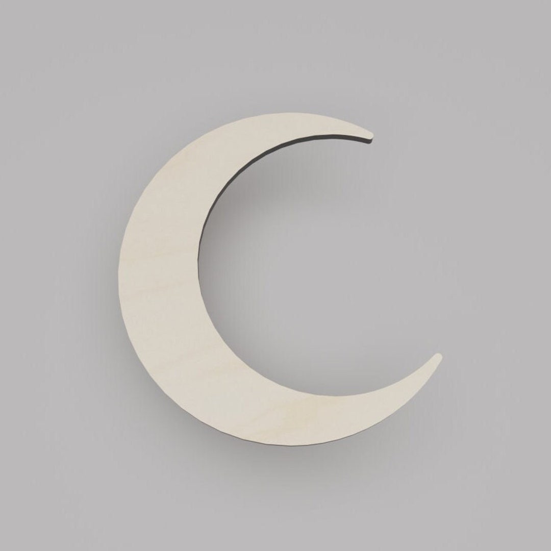 2" - 34" Crescent Moon Wooden Cutout Shape, Silhouette, Gift Tags ...