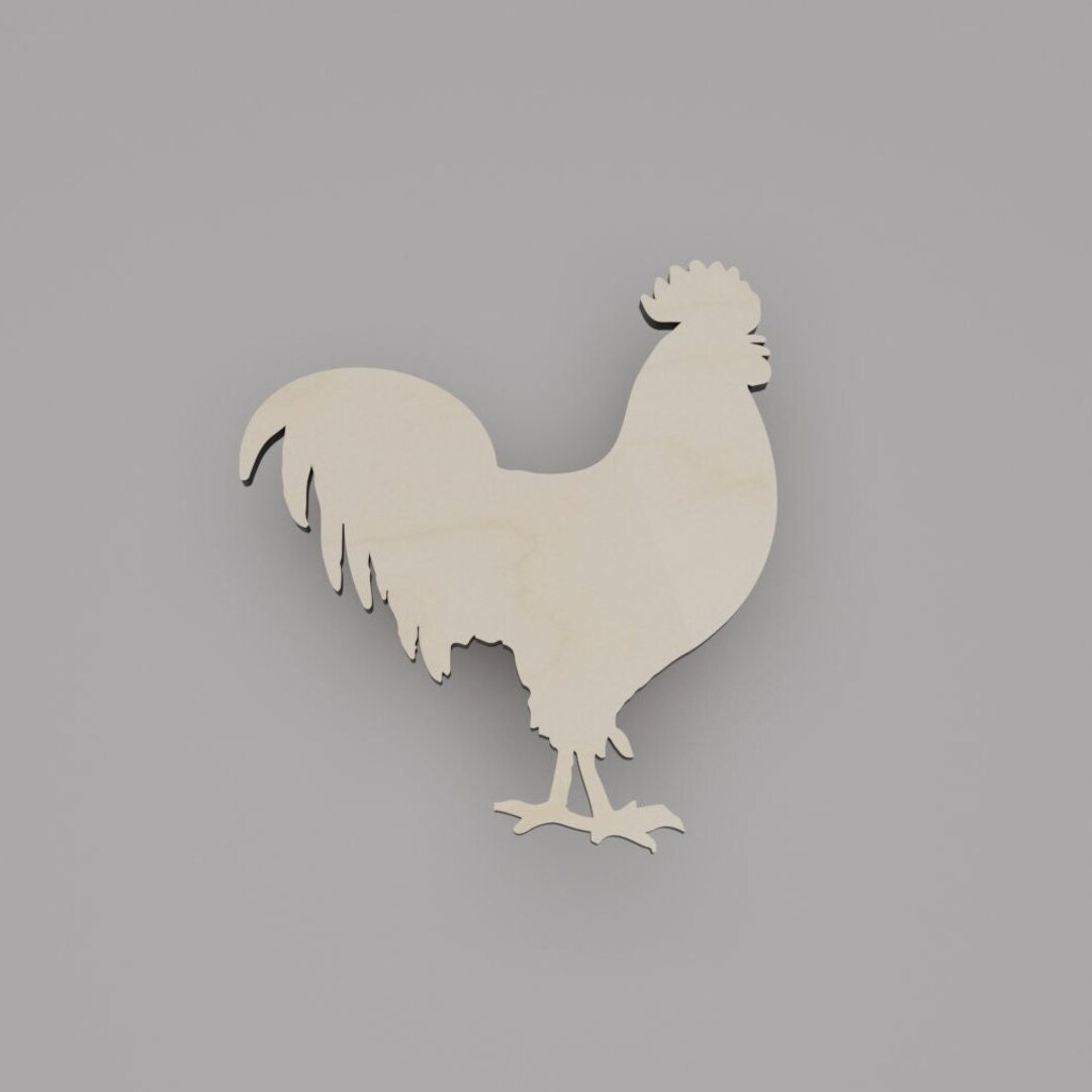 2" - 34" Rooster Wooden Cutout Shape, Silhouette, Gift Tags Ornaments ...