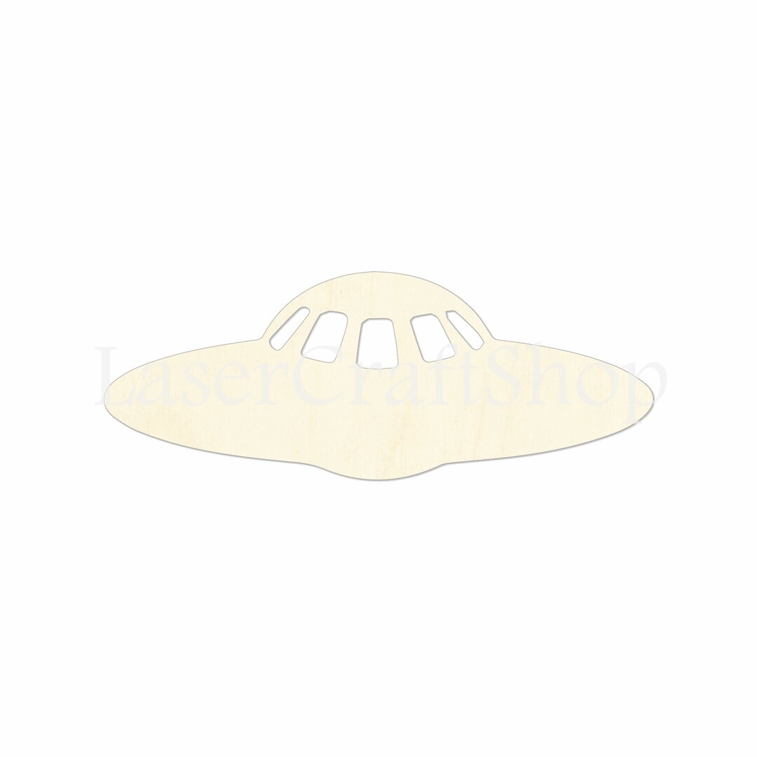 2" - 34" UFO Wooden Cutout Shape, Silhouette, Gift Tags Ornaments ...