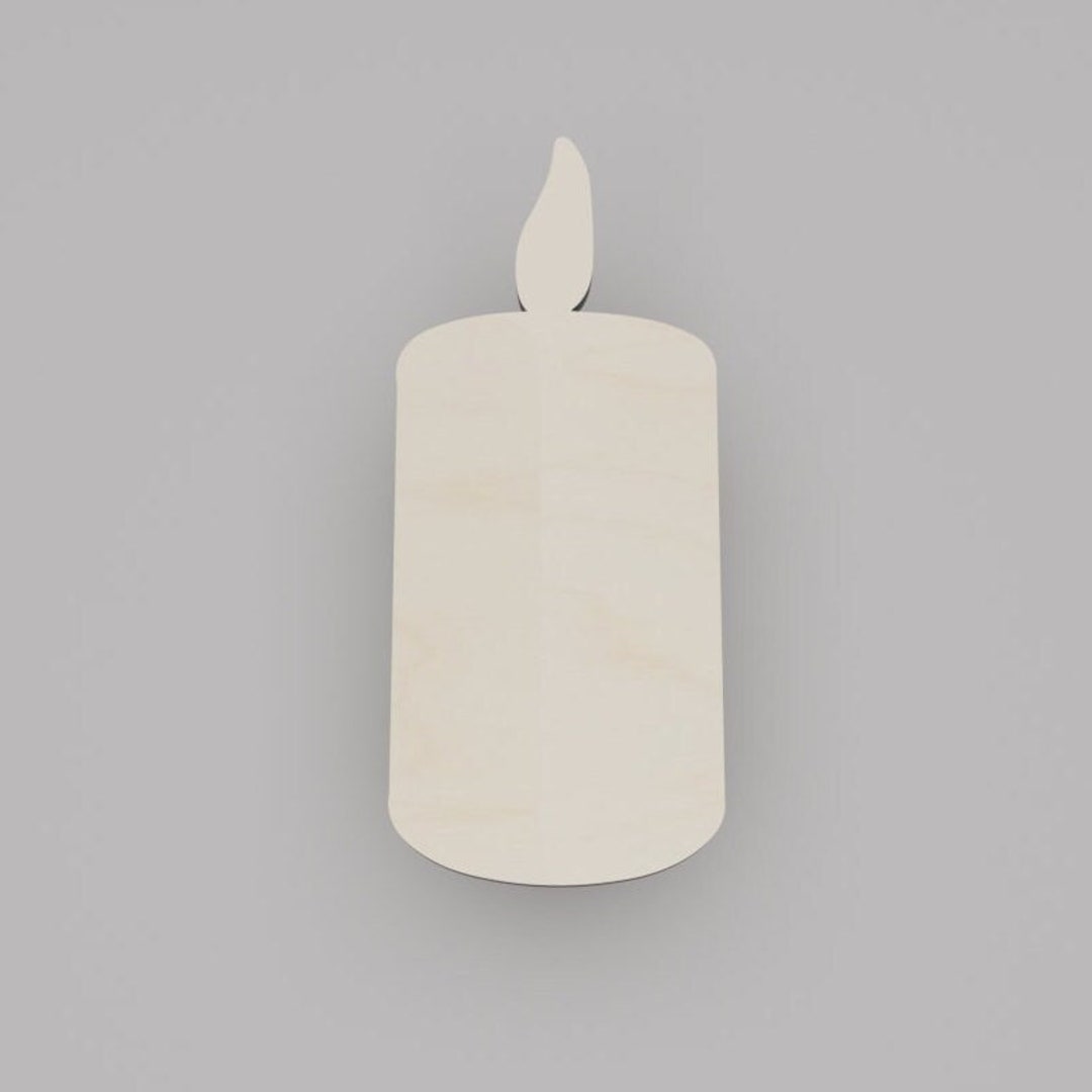 2" - 34" Candle Wooden Cutout Shape, Silhouette, Gift Tags Ornaments ...