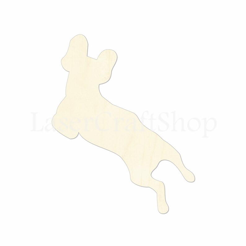 2" - 34" Jumping Dog Wooden Cutout Shape, Silhouette, Gift Tags ...