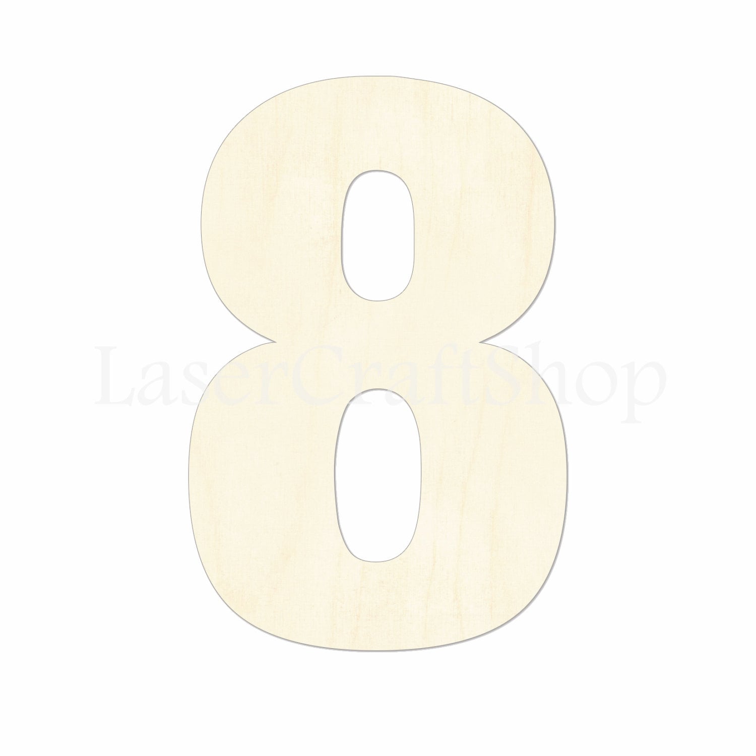 2" - 34" Wooden Number 8, Wood Number, # 8, Cutout Shape, Silhouette ...