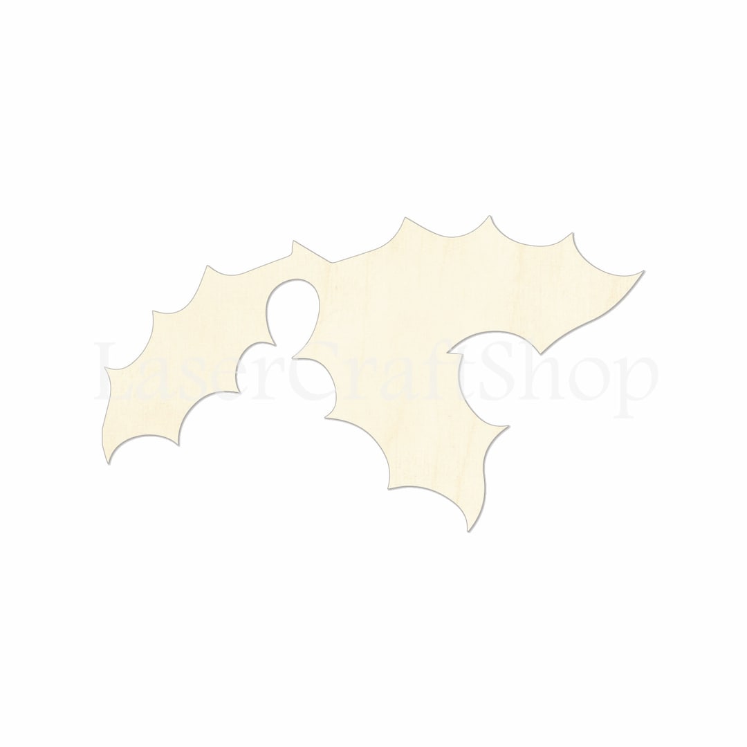 2" - 34" Christmas Holly Plant Wooden Cutout Shape, Silhouette, Gift ...
