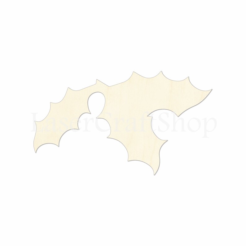 2 34 Christmas Holly Plant Wooden Cutout Shape | Etsy