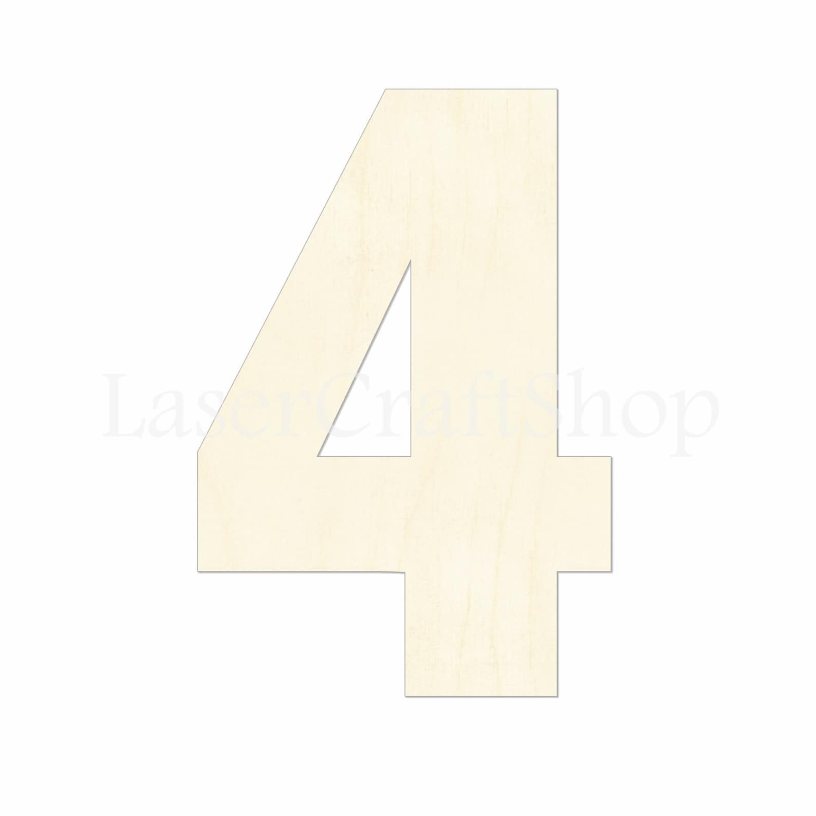 2 34 Wooden Number 4 Wood Number 4 Cutout - Etsy