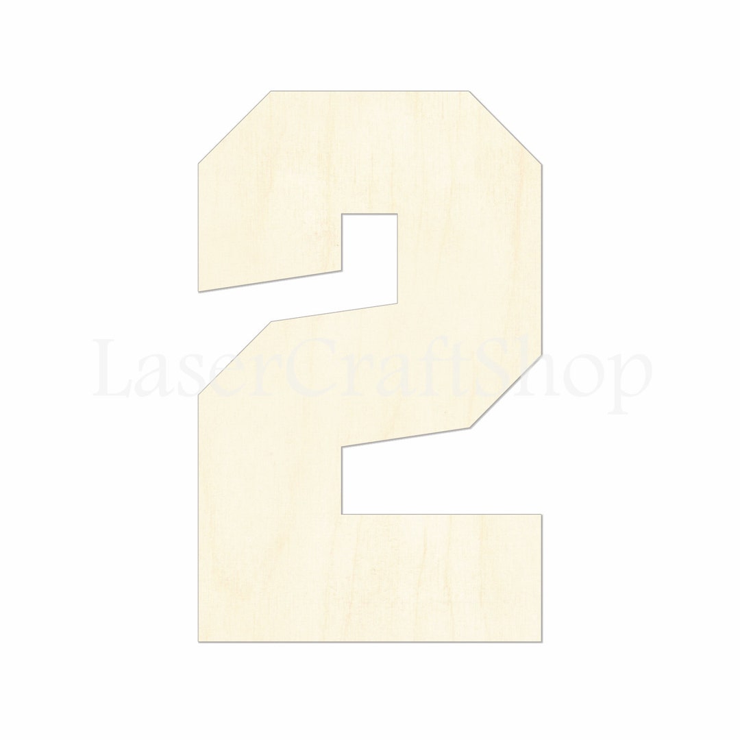 2" - 34" Wooden Number 2, Wood Number, # 2, Cutout Shape, Silhouette ...