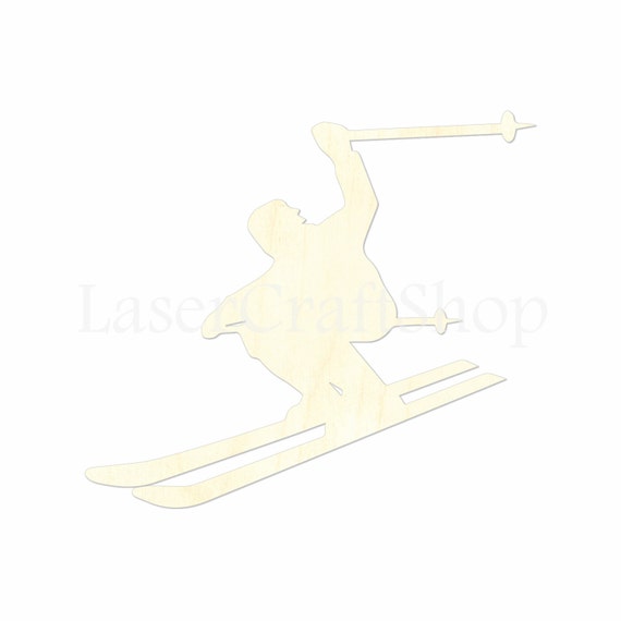 2 34 Skier Ski Wooden Cutout Shape Silhouette - Etsy