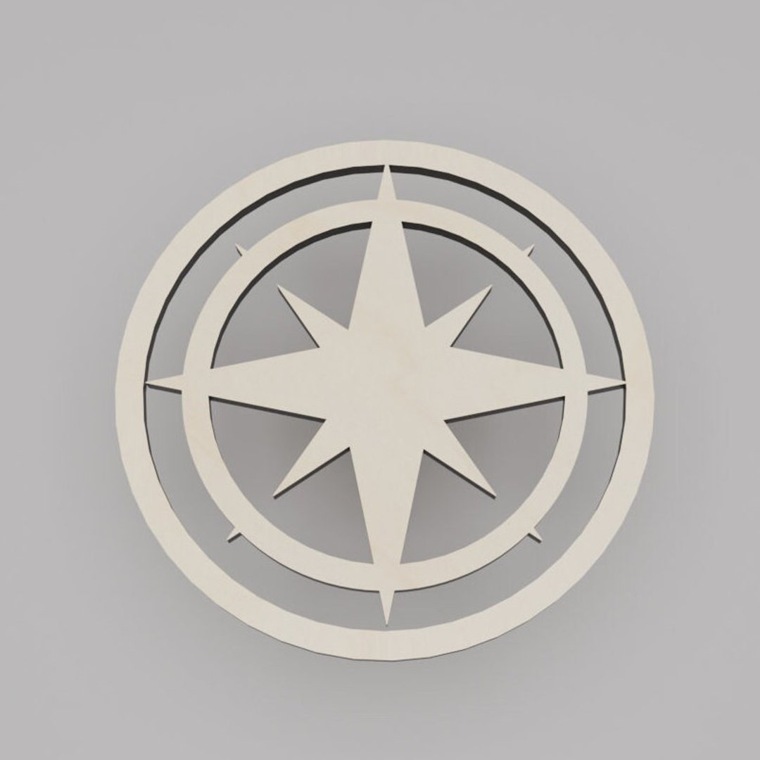 2" - 34" Compass Wooden Cutout Shape, Silhouette, Gift Tags Ornaments ...