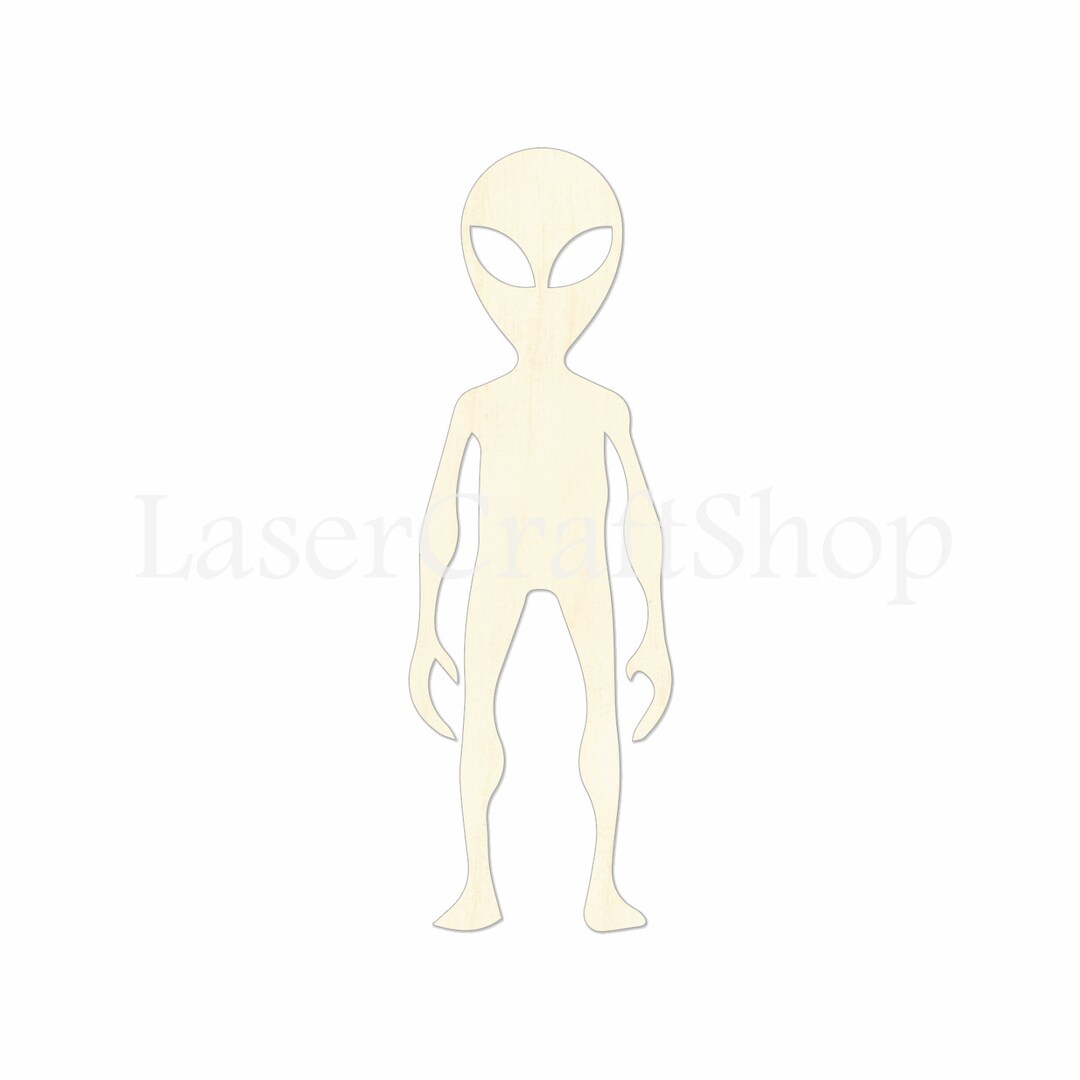 2" - 34" Alien Wooden Cutout Shape, Silhouette, Gift Tags Ornaments ...