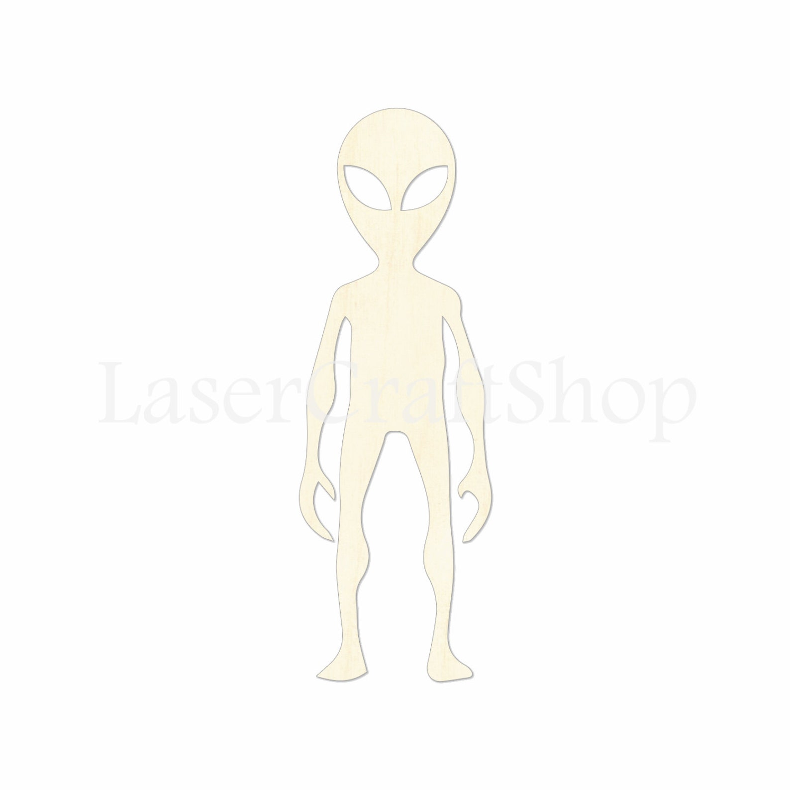 2" - 34" Alien Wooden Cutout Shape, Silhouette, Gift Tags Ornaments ...