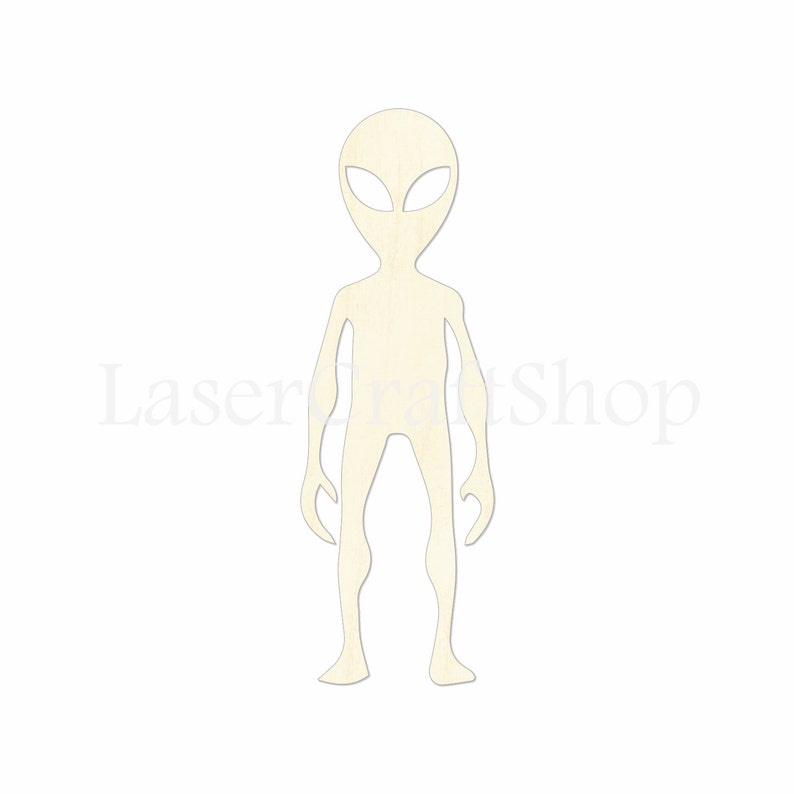 2" - 34" Alien Wooden Cutout Shape, Silhouette, Gift Tags Ornaments ...