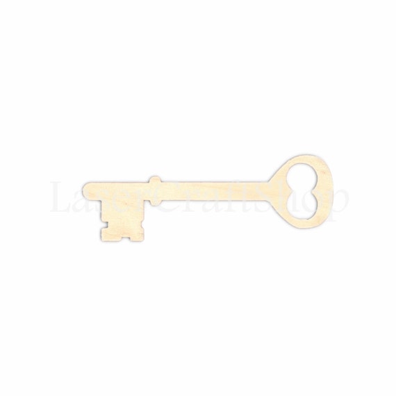 Home & Living Home Improvement unfinished Vintage key laser wood shaped ...