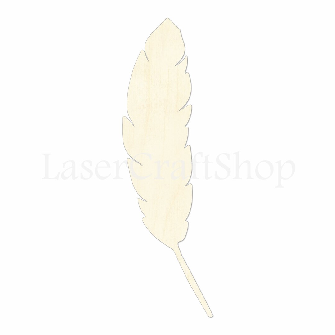 2" - 34" Feather Wooden Cutout Shape, Silhouette, Gift Tags Ornaments ...
