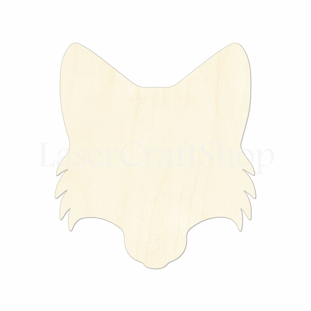 2" - 34" Fox Head Wooden Cutout Shape, Silhouette, Gift Tags Ornaments ...