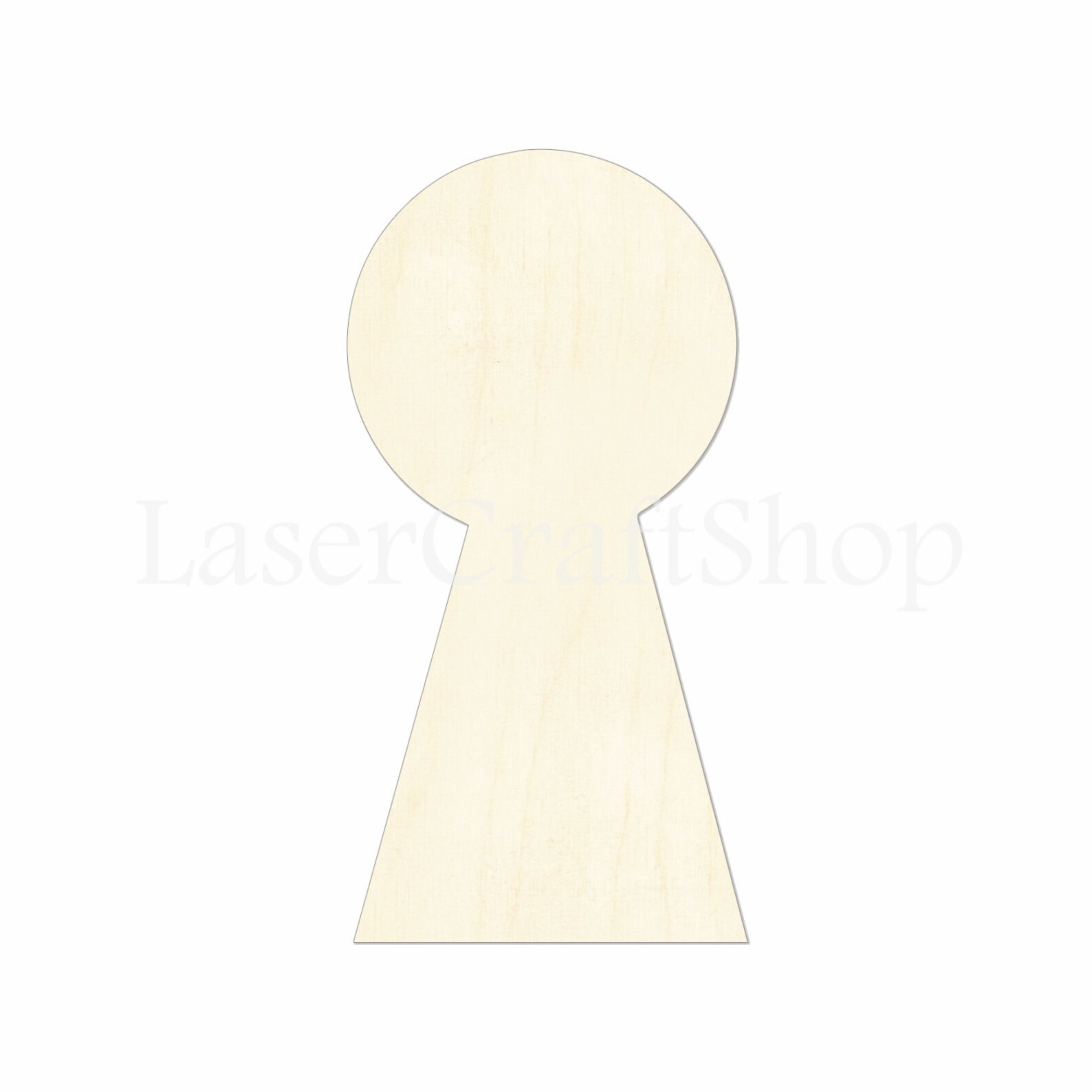 2" - 34" Key Hole Wooden Cutout Shape, Silhouette, Gift Tags Ornaments ...
