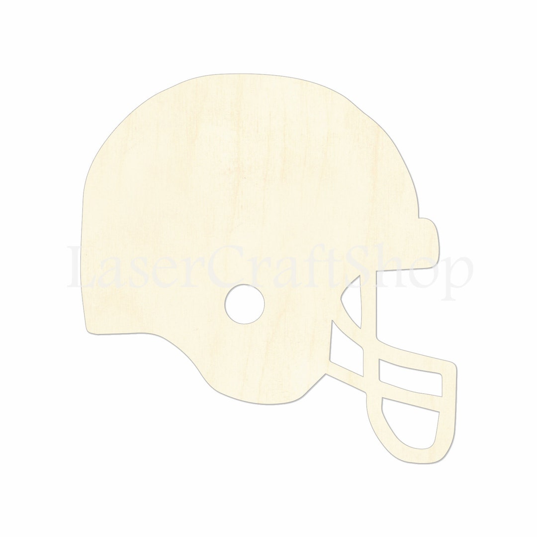 2" - 34" Football Player Helmet Wooden Cutout Shape, Silhouette, Gift ...