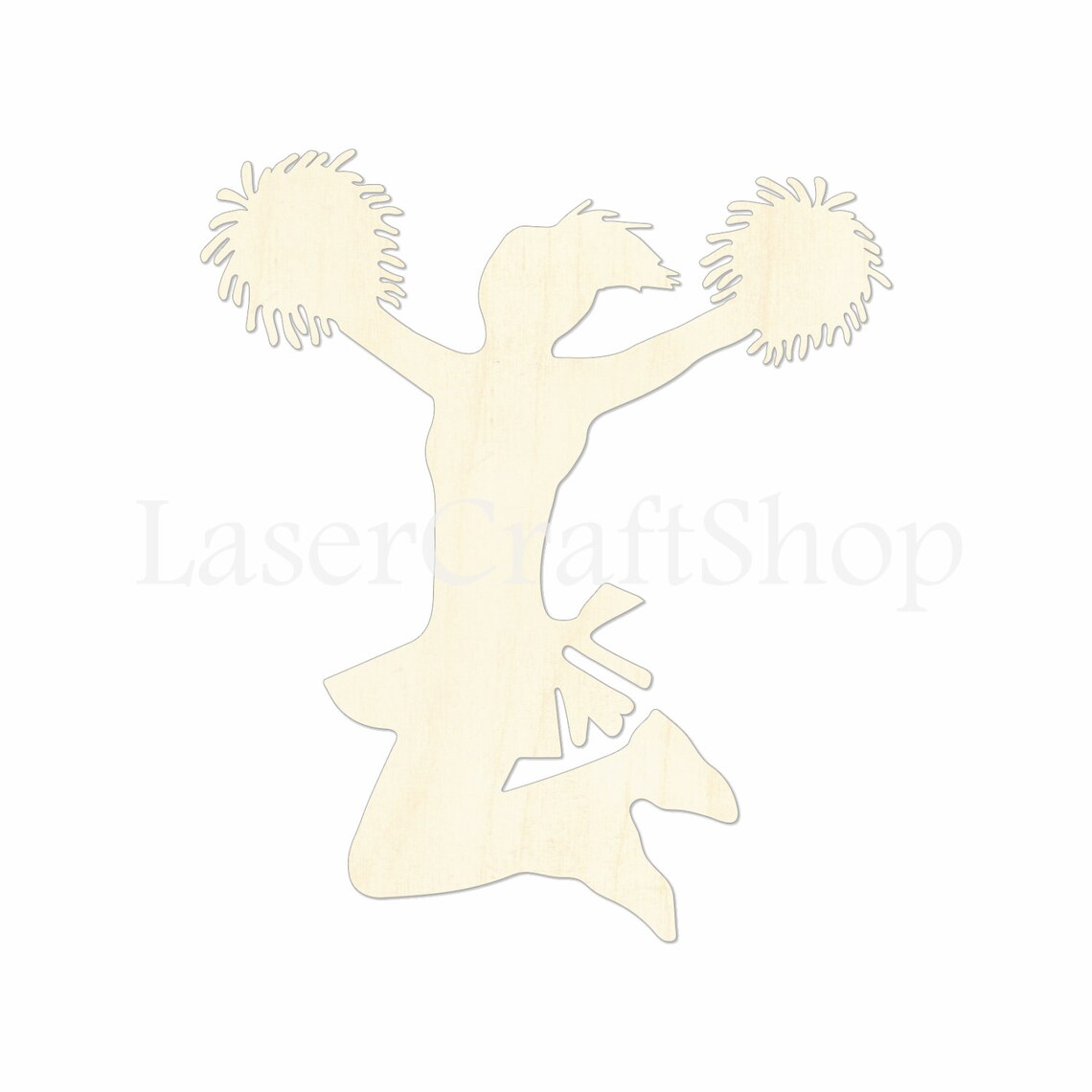 2" - 34" Football Cheerleader Wooden Cutout Shape, Silhouette, Gift ...