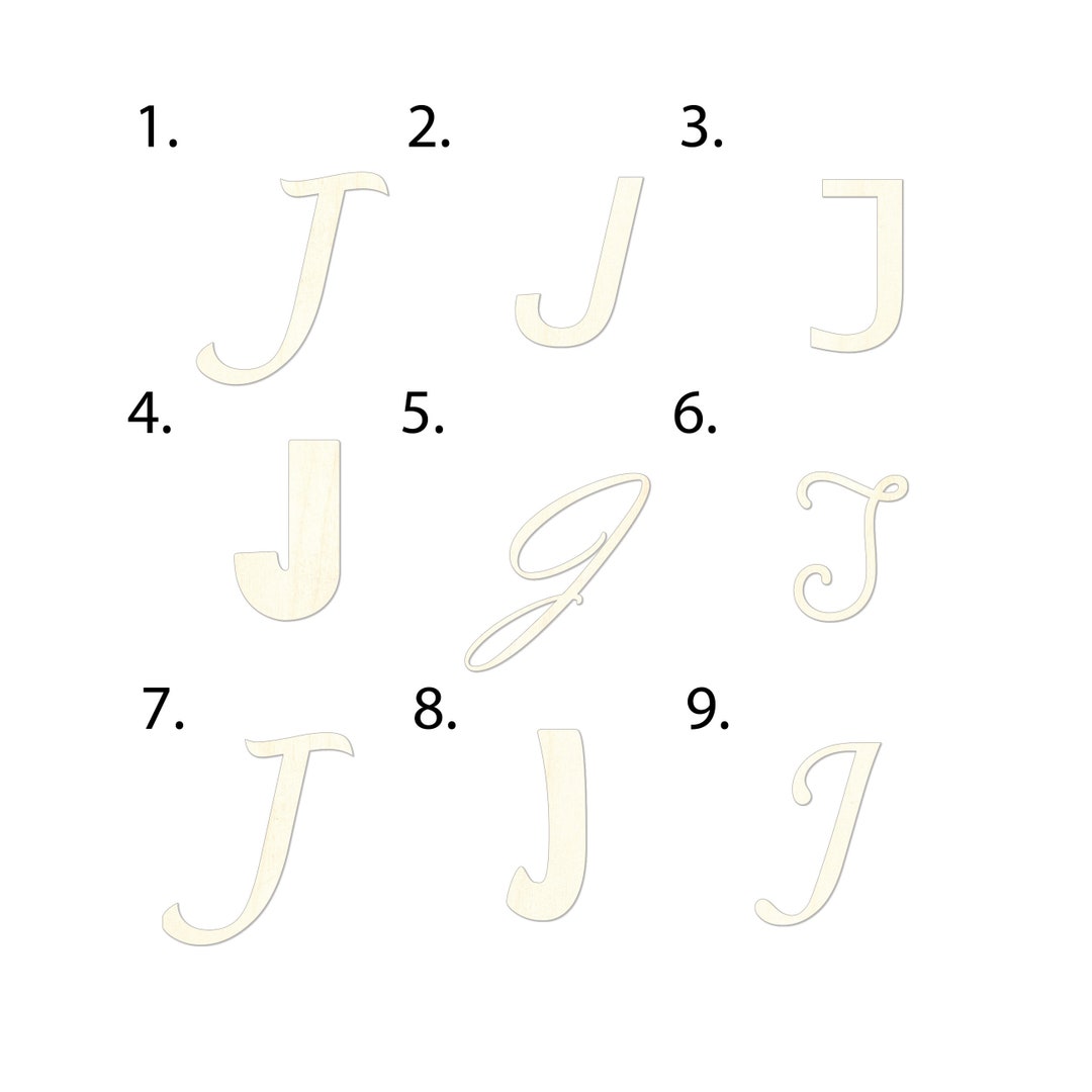 2" - 34" Wooden Letter “J” Room, Nursery, Wedding Decoration, Gift Tags ...